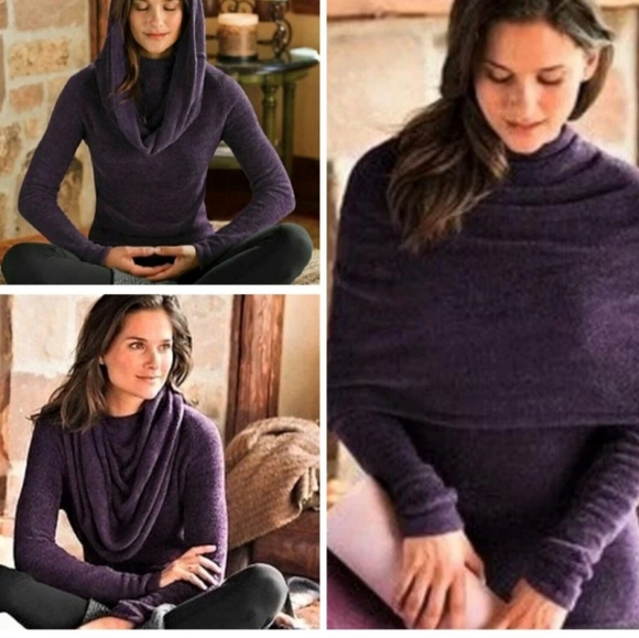 Athleta | Sweaters | Rare Find Athleta Sweater Cozy Cocoon 3 Way Hood ...
